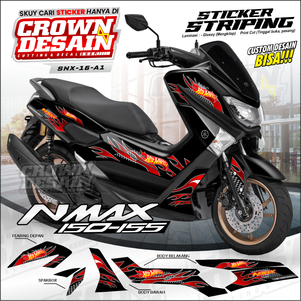 Striping NMAX 150 155 Old Variation Of Hotwheels Racing Design - Yamaha ...