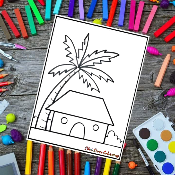 Scenery Preschool Theme Children's Coloring Paper V1 / Drawing Paper ...
