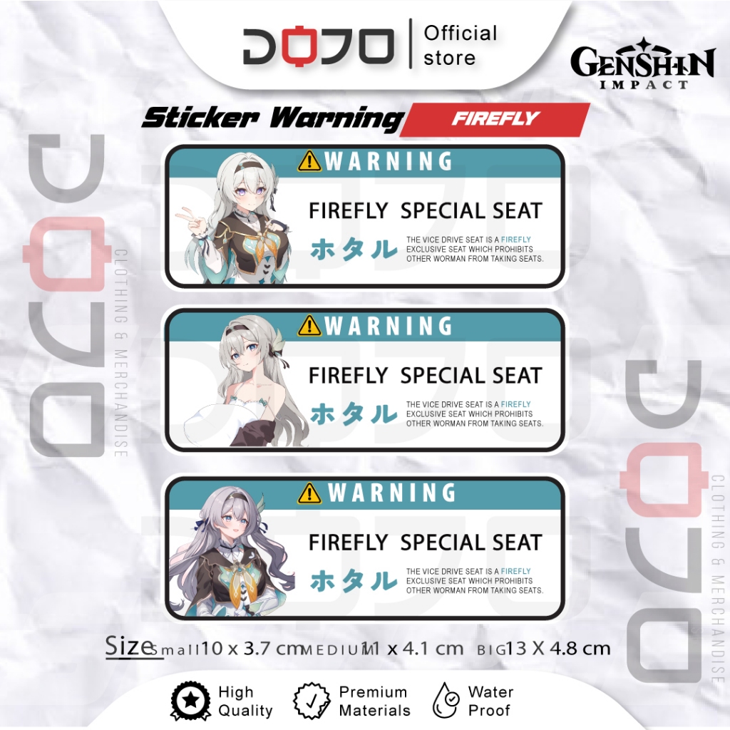 Sticker VINYL Anime Honkai Star Rail Firefly Warning JDM Motorcycle Car ...