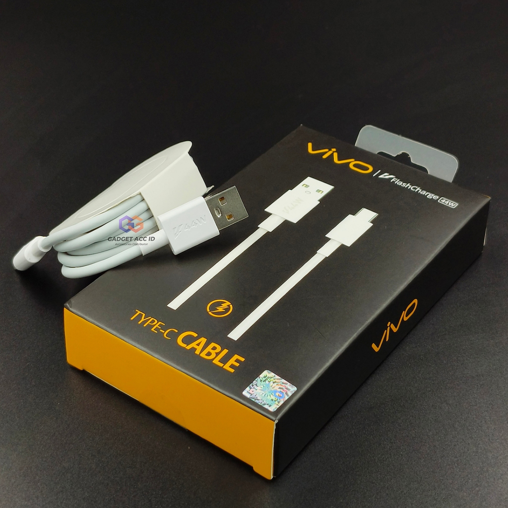 100% Original Vivo Data Cable Flash Charge 4A/44W USB Type C | Shopee ...