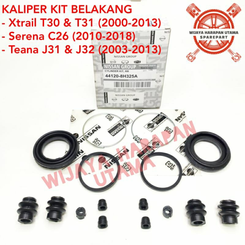 Rear Disc Brake Seal Rubber Caliper Kit Xtrail T30 T31 Serena C26 Teana ...