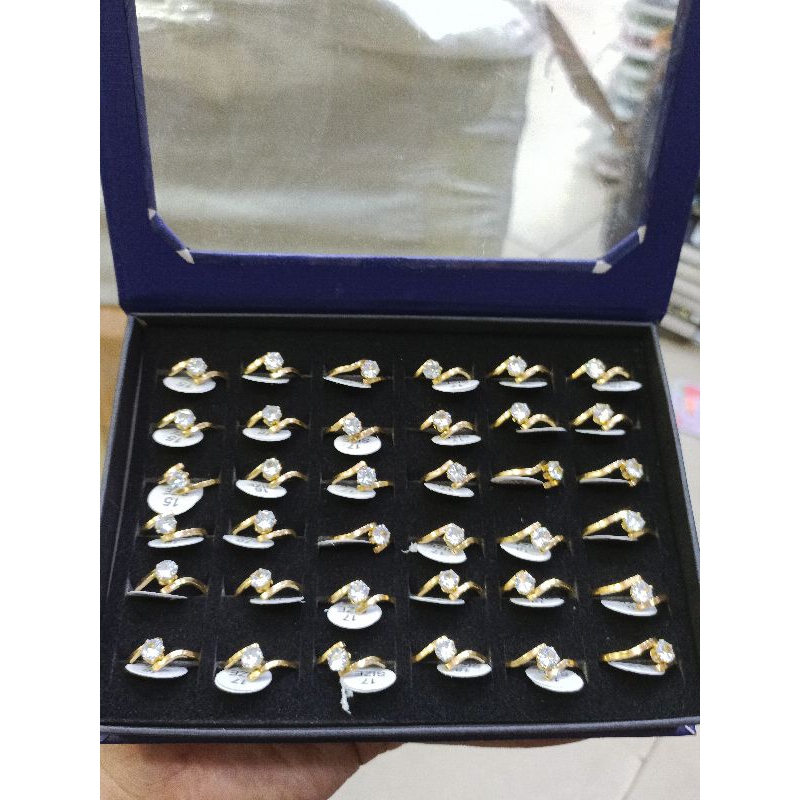 Latest Premium C6 Gold Titanium Gemstone Ring | No rust | Contents: 36 ...