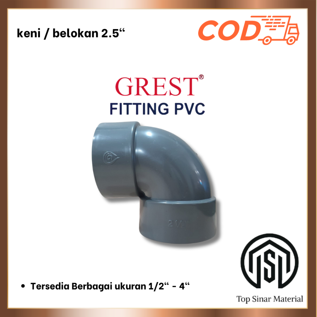 Img Elbow 2 1/2 inch Grest - Knee 2 1/2" Grest Knie Plain 2 1/2in pvc ...
