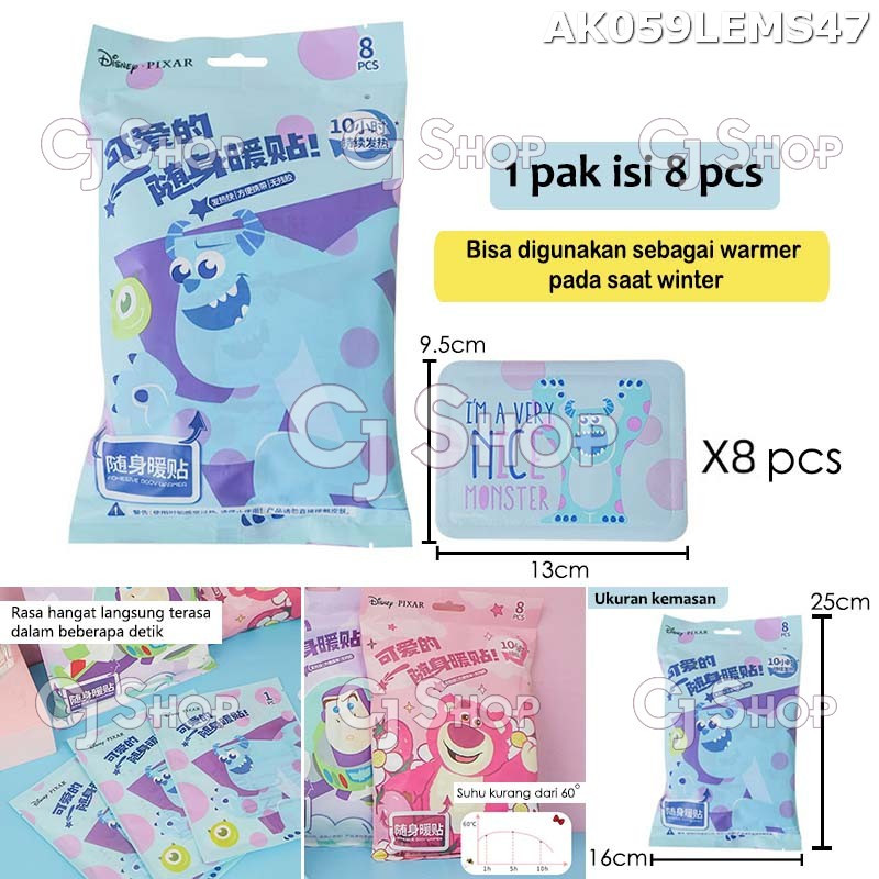 Body Warmer Monster inc Toystory Lotso Warmer Sticker / Hotpack Sticker ...
