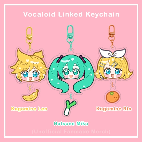 Keychain charm vocaloid linked keychain hatsune miku kagamine len rin ...