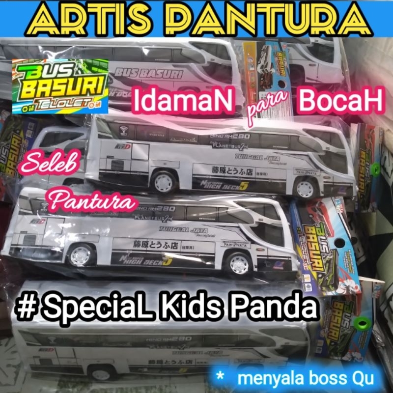 Telolet Viral special Kids Panda Bus Toy, full of lights + Basuri sound ...