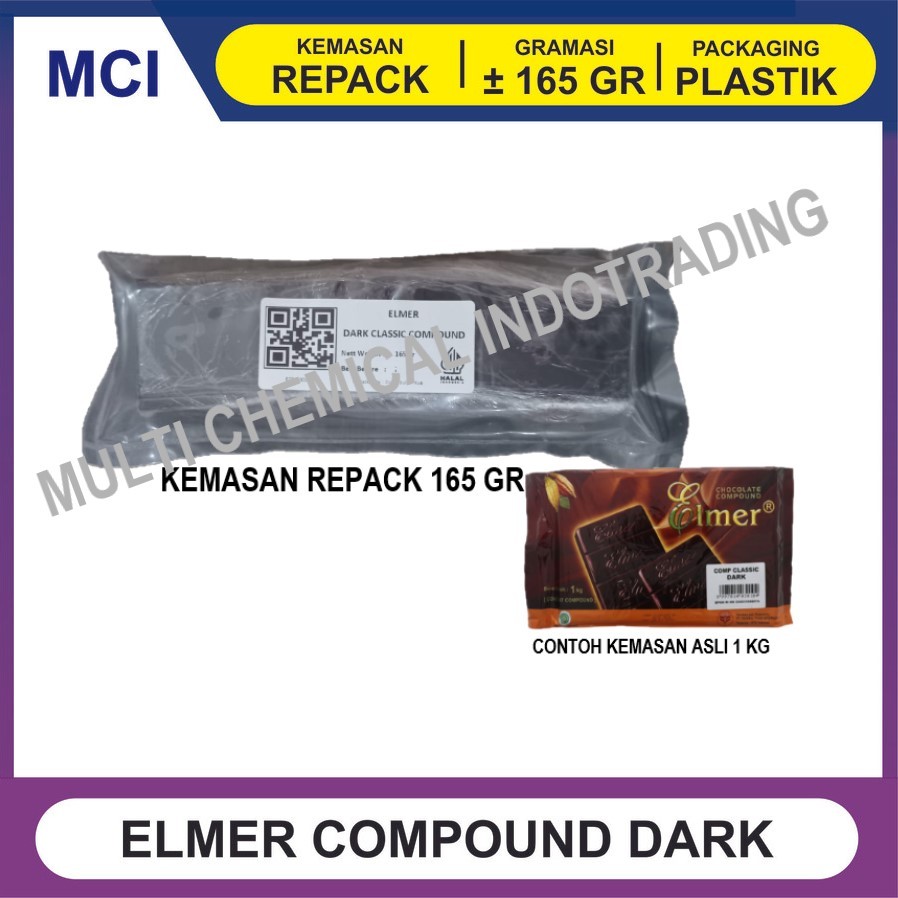 ELMER CHOCOLATE BAR / CHOCOLATE COMPOUND REPACK 165 GR - CLASSIC DARK ...