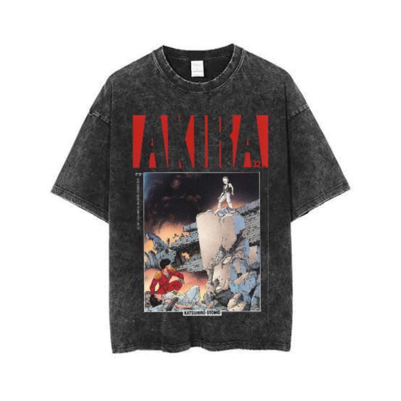 AKIRA STONE WASH OVERSIZED T-SHIRT VINTAGE TEE UNISEX TOPS ANIME ...