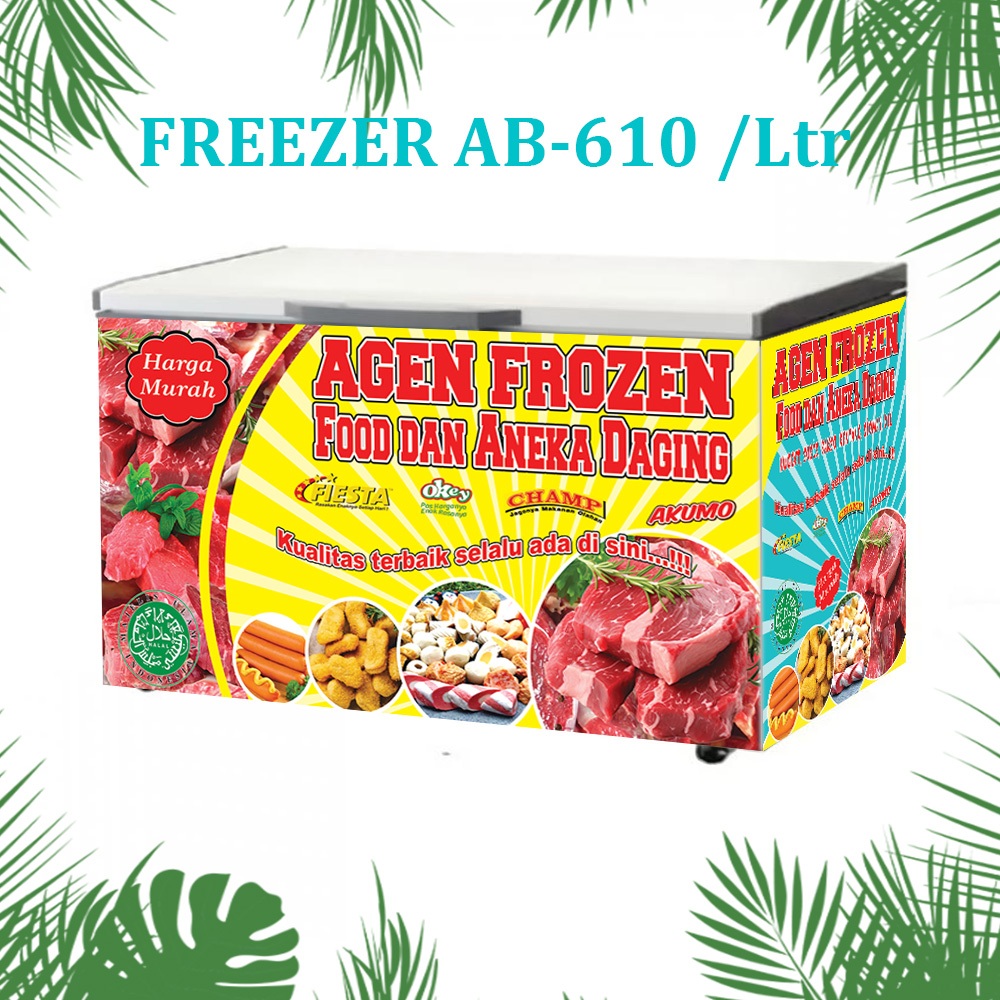 Freezer stickers with frozen food motifs and various meat 610 ltr ...