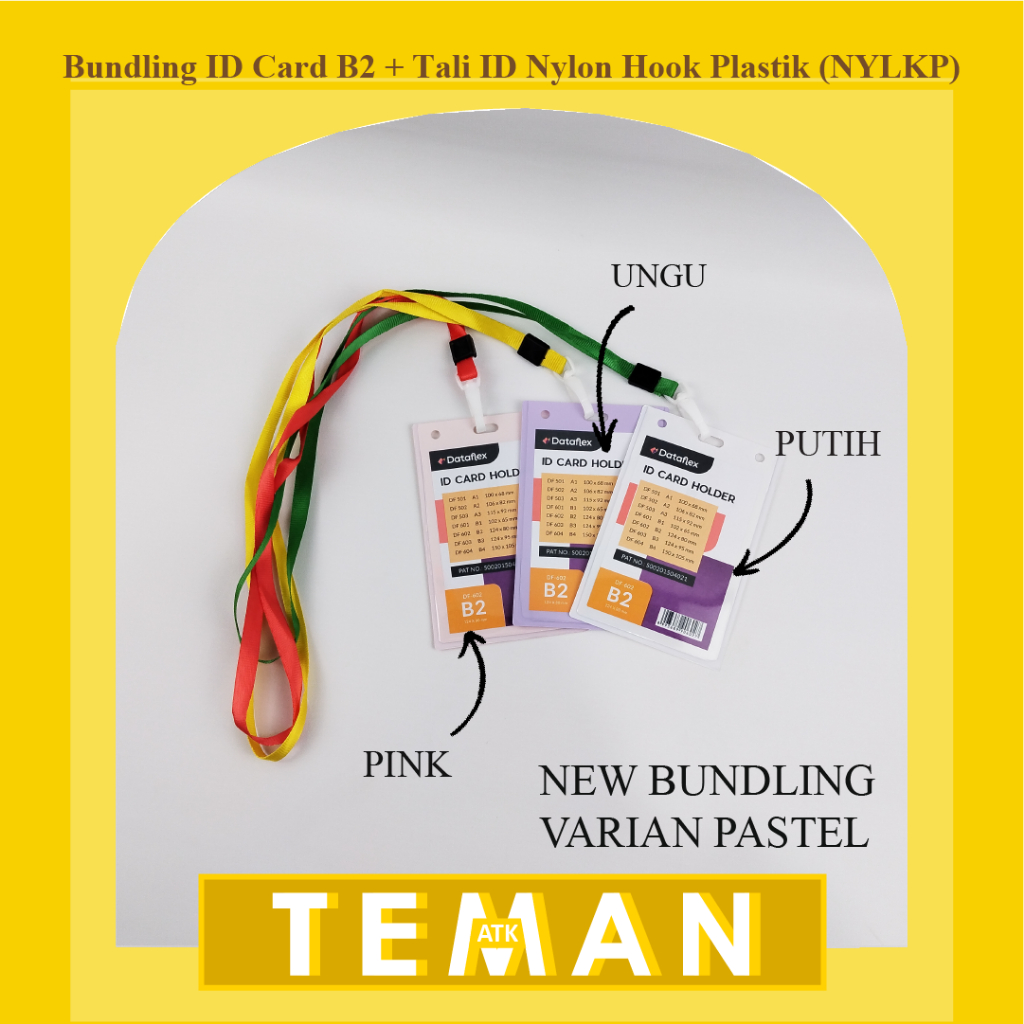 Bundling ID Card B2 + Plastic Nylon Hook ID Card Strap - Dataflex (NYLKP) | Shopee Philippines