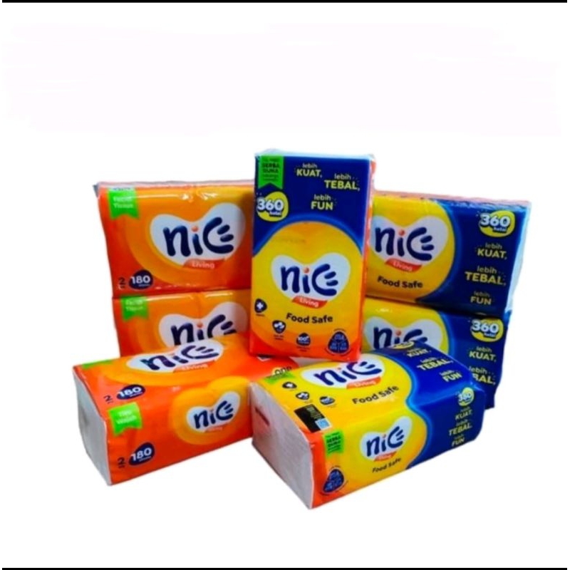 Nice Tissue contains 180 Sheets 2 PLY Facial/Face Tissue | Shopee ...