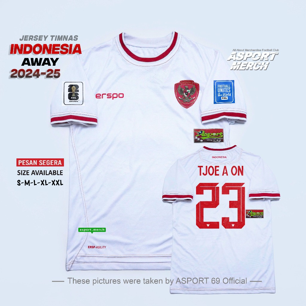 Indonesian National Team Football JERSEY AWAY ERSPO 2024 2025 JERSEY ...