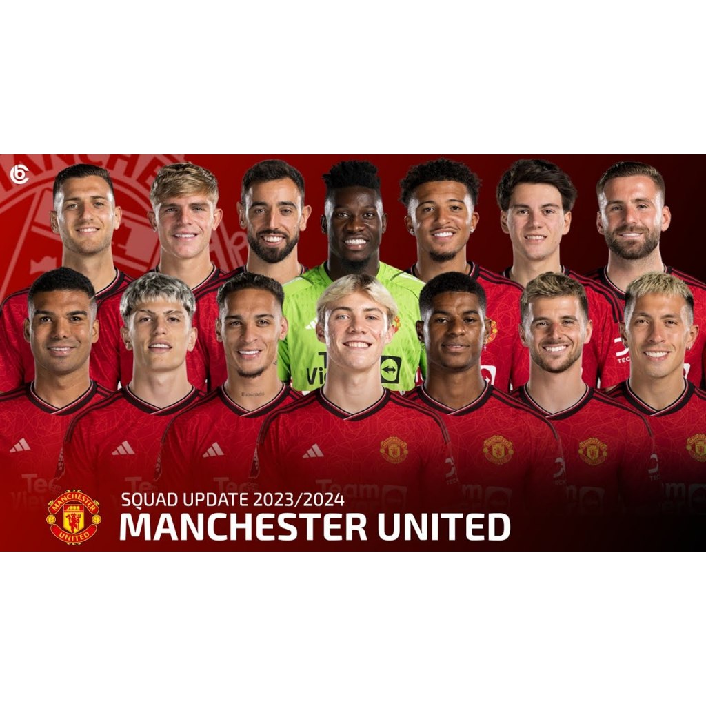 Manchester UNITED TEAM SQUAD POSTER 2023-2024 Size 32X47 Wall POSTER ...