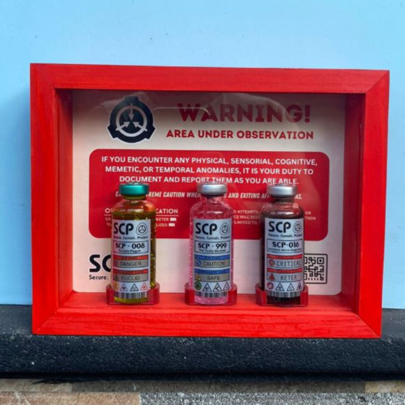 Scp Secure 3D Frame Contains Protect 3 Bottles Wall Display | Shopee ...