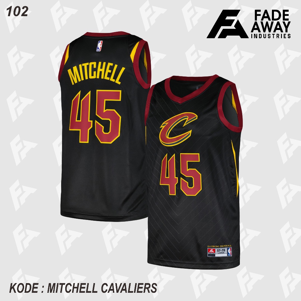 Basketball JERSEY NBA DONOVAN MITCELL 45 CAVALIERS BLACK | Shopee ...