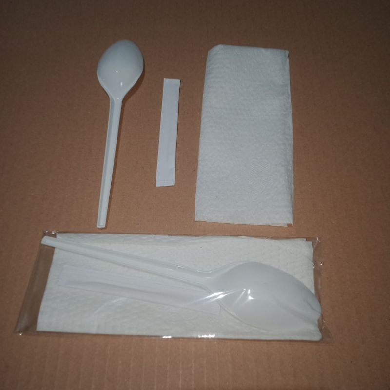 Spoon Set/Spoon Catering Package+Tissue+Toothpick) | Shopee Philippines