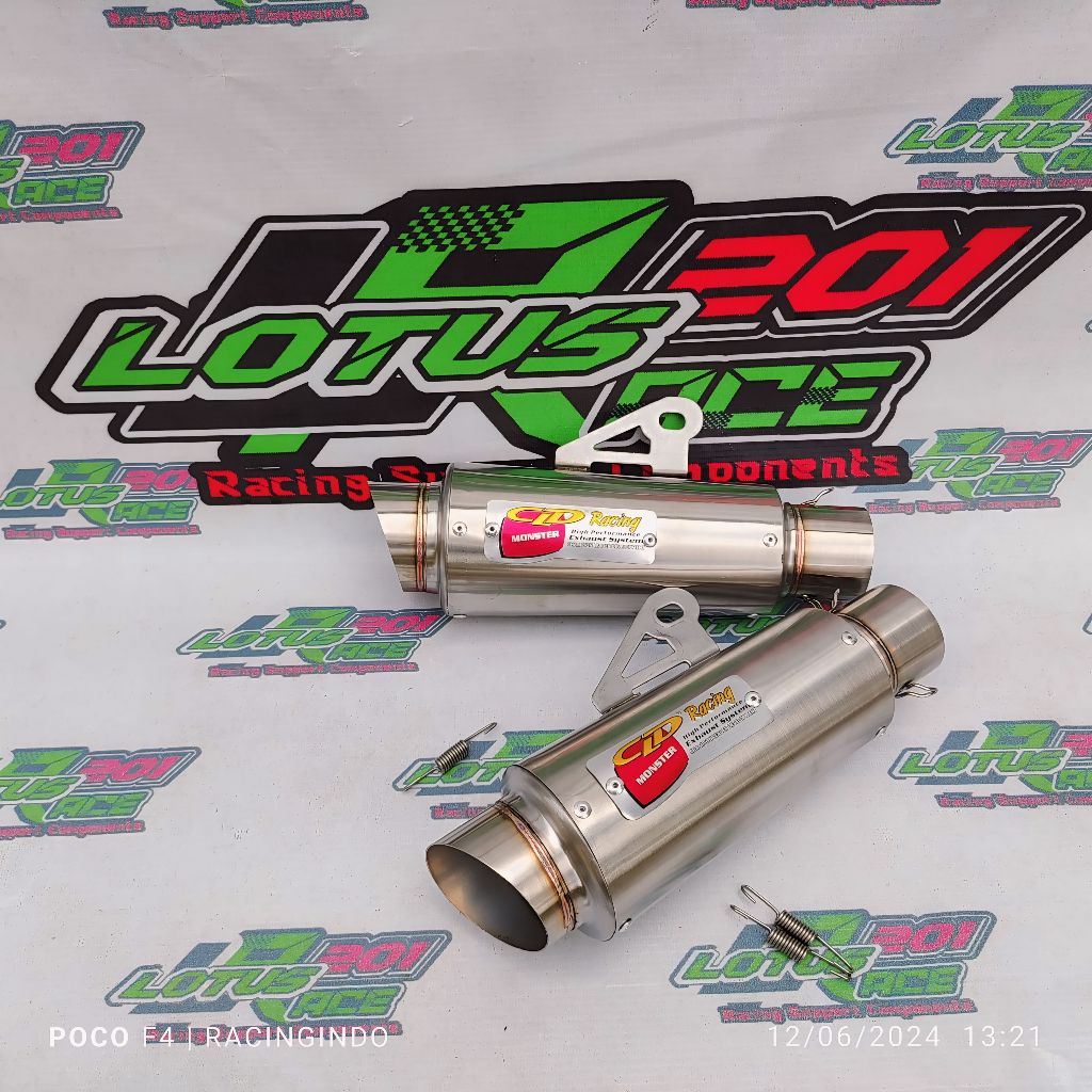 Cld MONSTER exhaust muffler pipe 51mm inlet canister only free spring ...