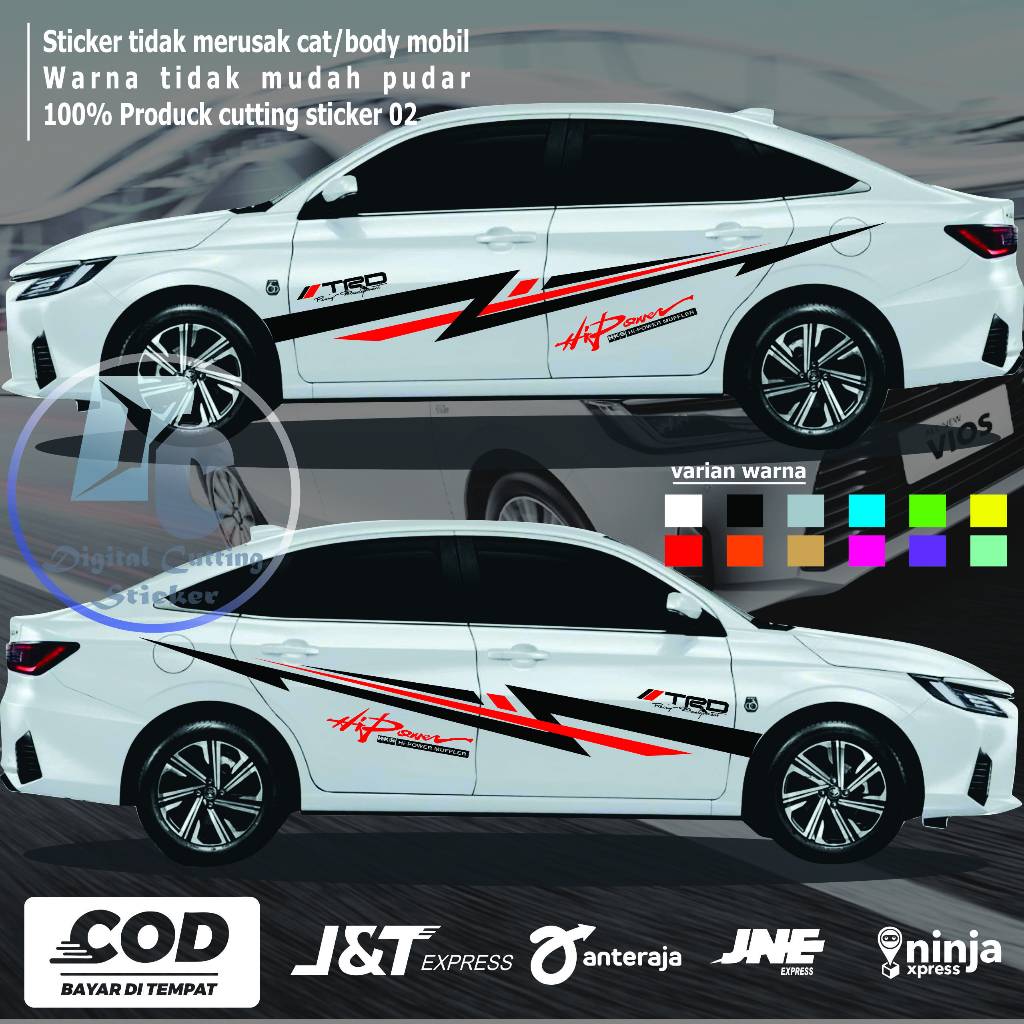 Trd Racing Cutting Sticker Car Sticker Sedan Vios Sticker list Car body ...