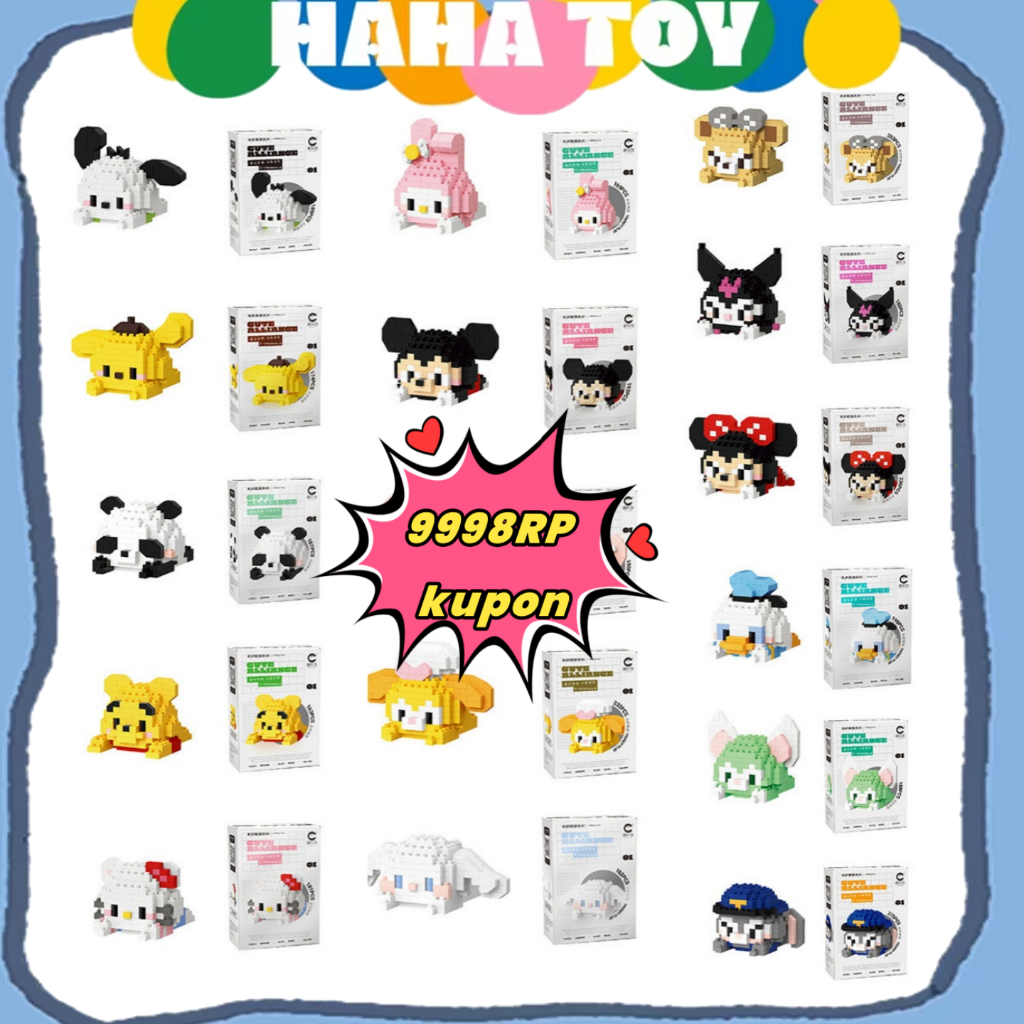 Cute Toys Block Panda Cartoon Nano Bricks Blocks Kitty Building Blocks ...