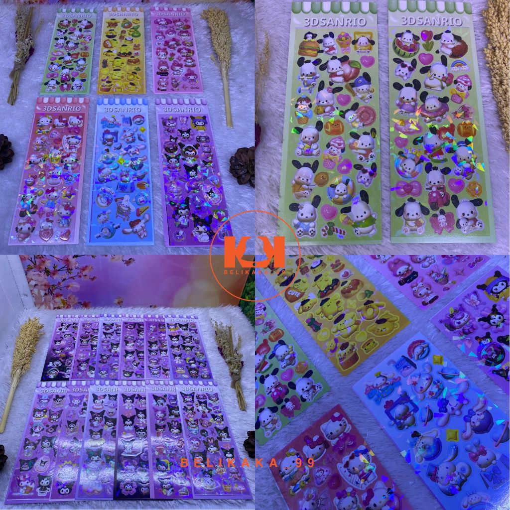 (SMALL) SMALL HOLOGRAM STICKER SANRIO MELODY KUROMI MOTIF / CHILDREN'S ...