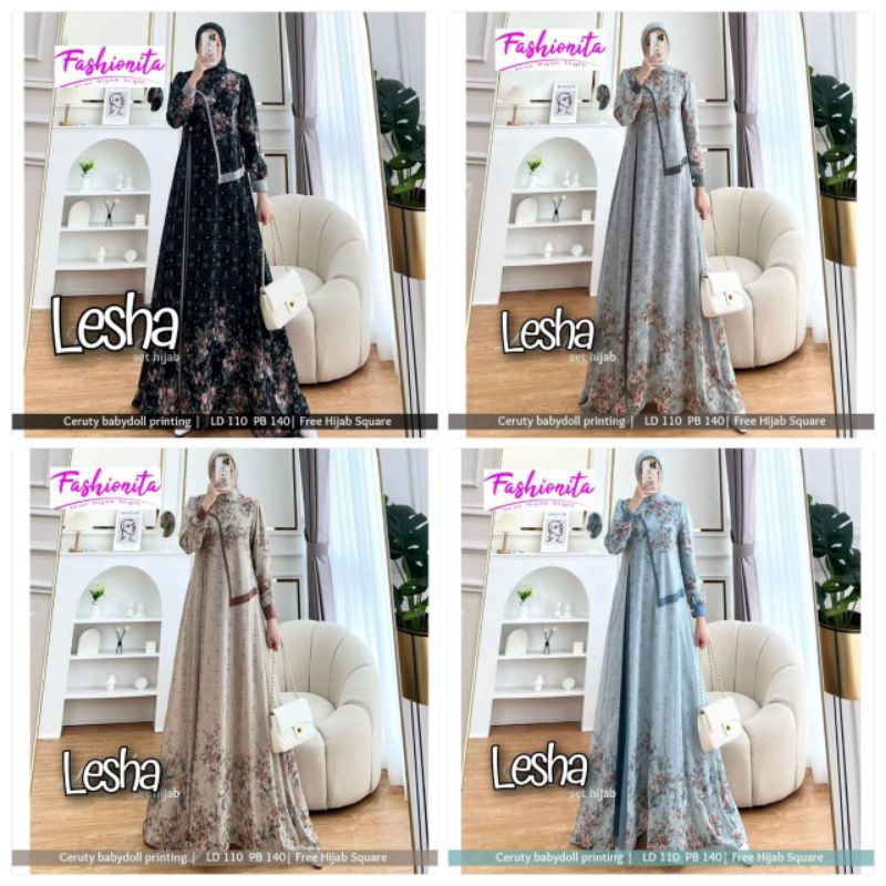 Lesha HIJAB SET/DRESS SET And FREE HIJAB | Shopee Philippines