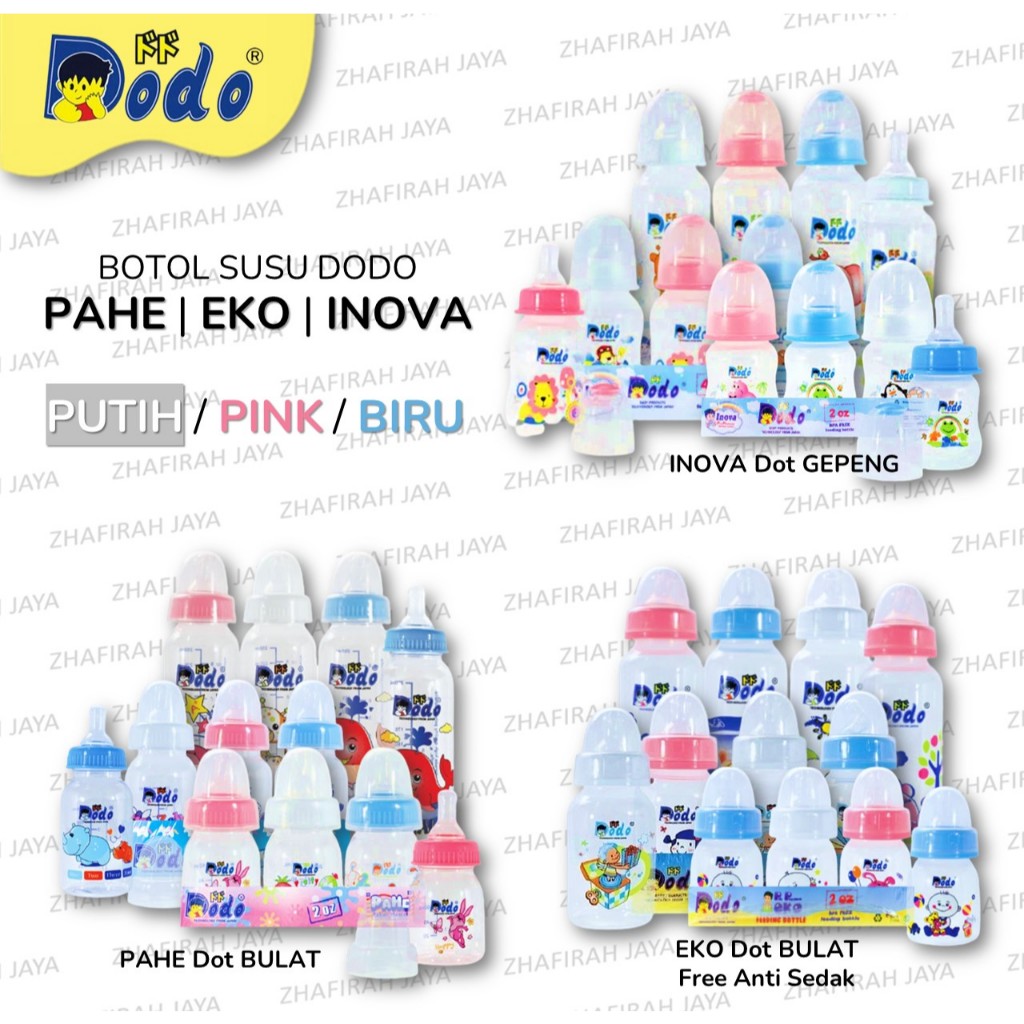 Dodo Milk Bottles with Round Teats with Flat Teats 60ml 120ml 240ml ...
