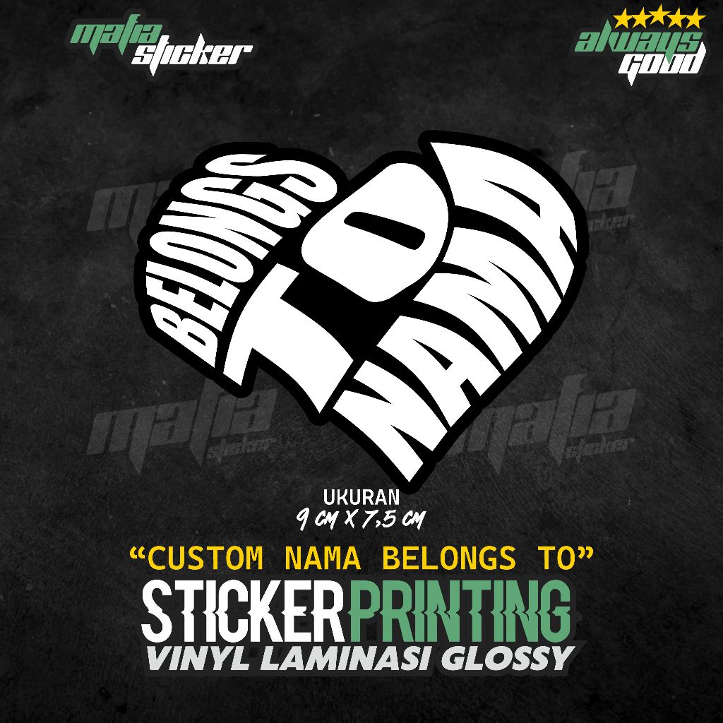 Sticker/sticker PRINT CUT CUSTOM Name BELONGS TO Your Name STICKER/Love ...