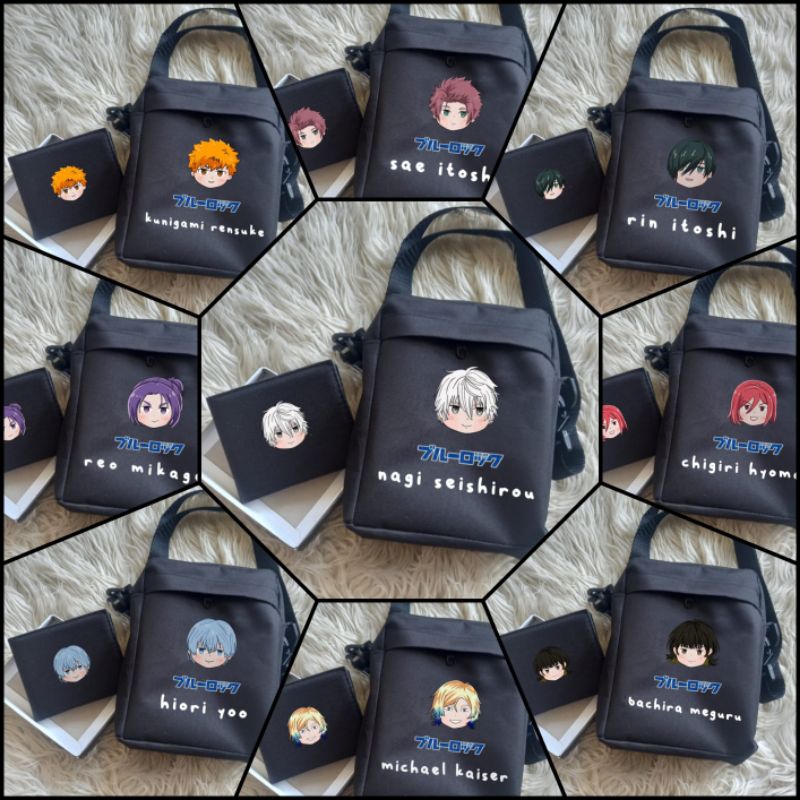 Bluelock sling bag mini sling bag blue lock nagi bachira sae itoshi rin ...