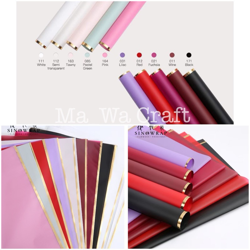 (MUST Buy CARDBOARD) 5 sheets of flower bouquet paper Cellophane paper ...