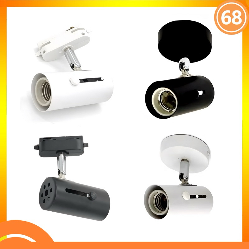 STICK LAMP COVER SPOTLIGHT HOUSING/ BLACK SPOTLIGHT/ WHITE E27 FITTING ...