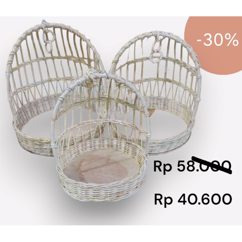 Wedding parcel Delivery Round Swing Basket Cage Basket full Rattan ...