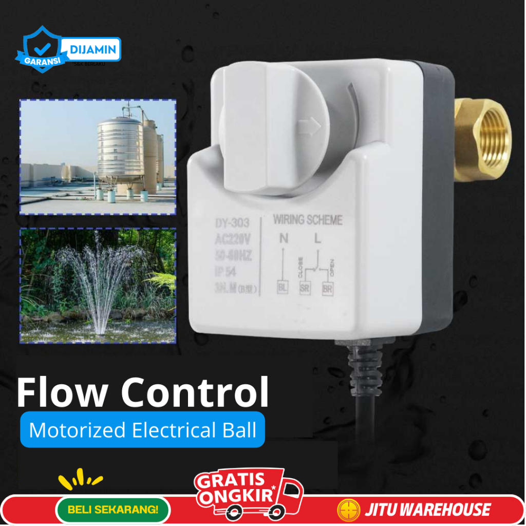Flow Control Brass Motorized Electrical Ball Valve 2 Way - 2 Way Brass ...