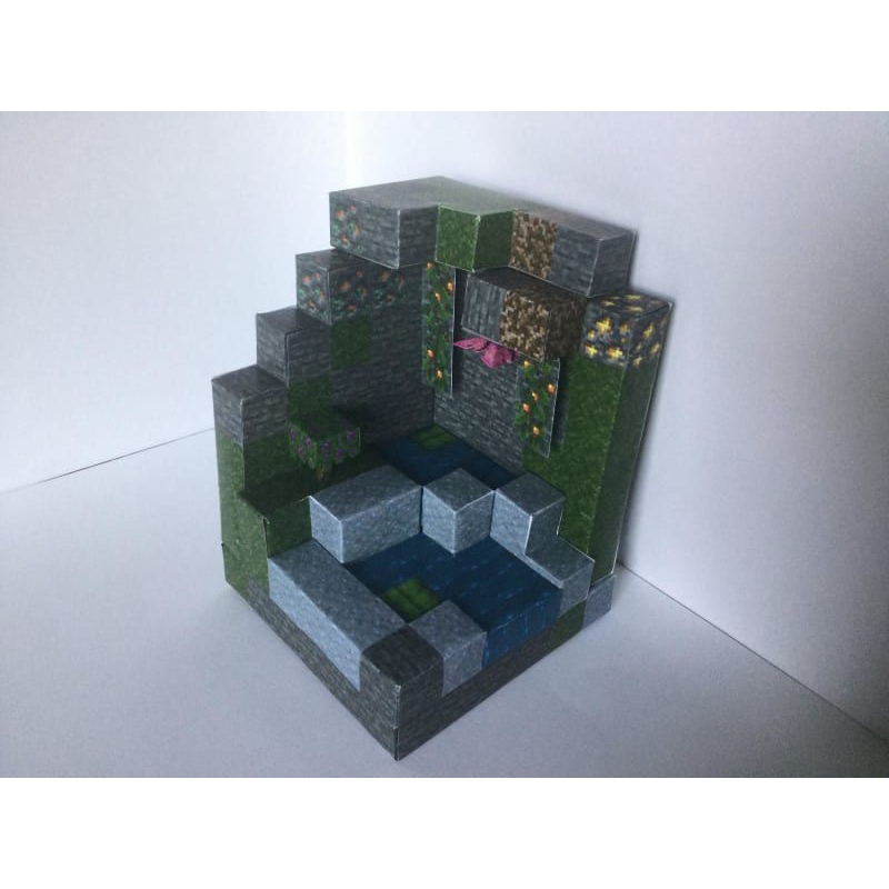 Lush cave 2 minecraft papercraft pattern sheet for expansion (2PP-A11 ...
