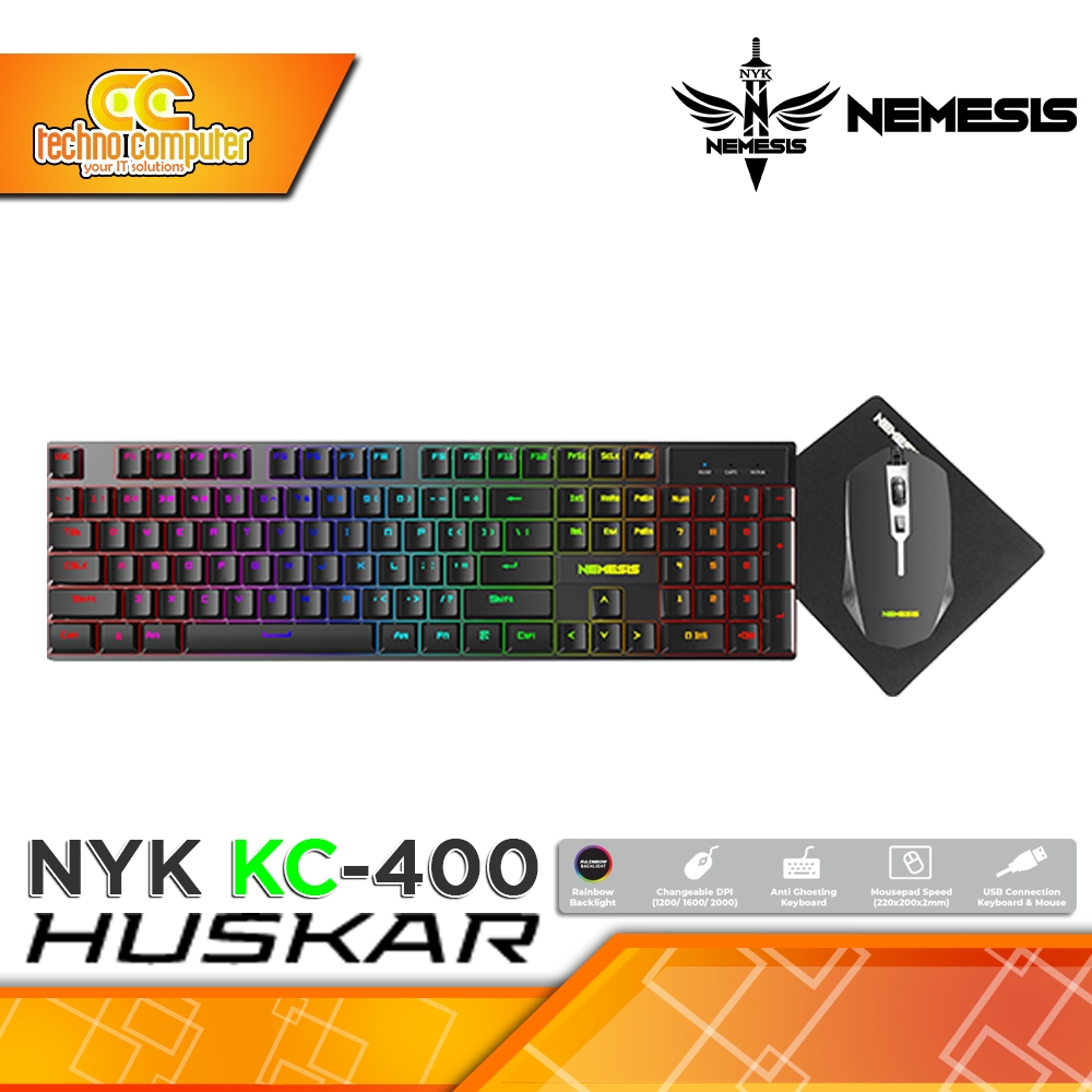 NYK NEMESIS KC-400 HUSKAR Combo 3in1 Wired - Gaming Keyboard & Mouse ...