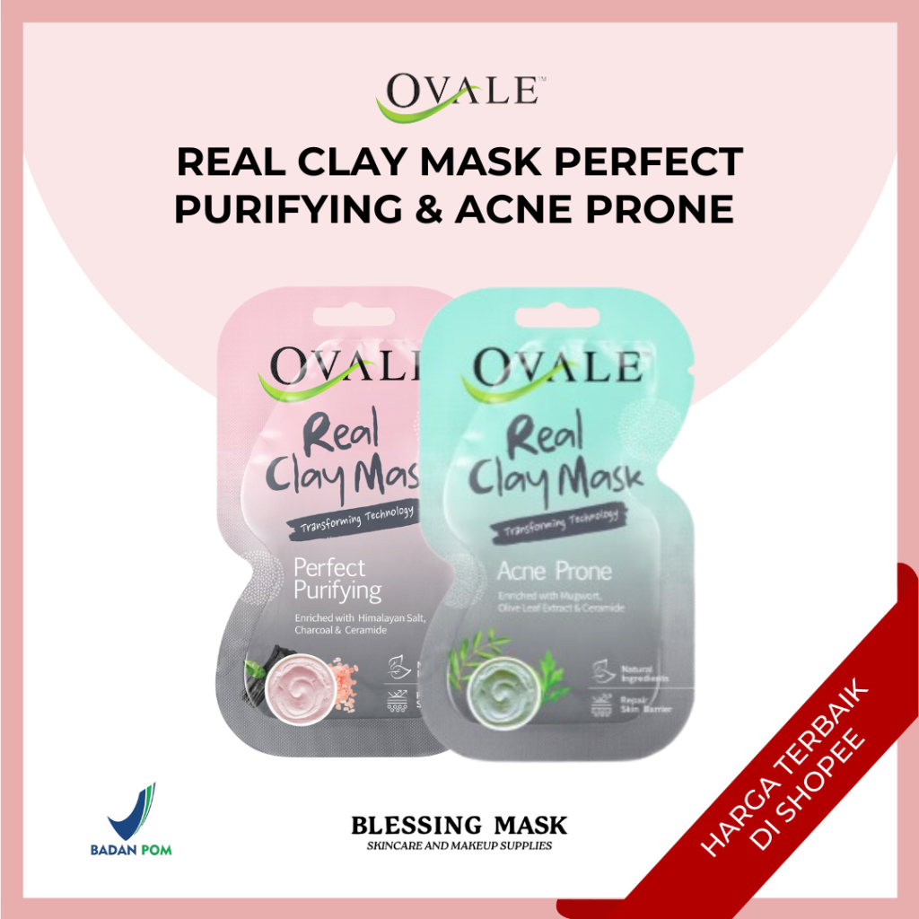 Ovale Real Clay Mask Perfect Purifying | Acne Prone 10g | Shopee ...