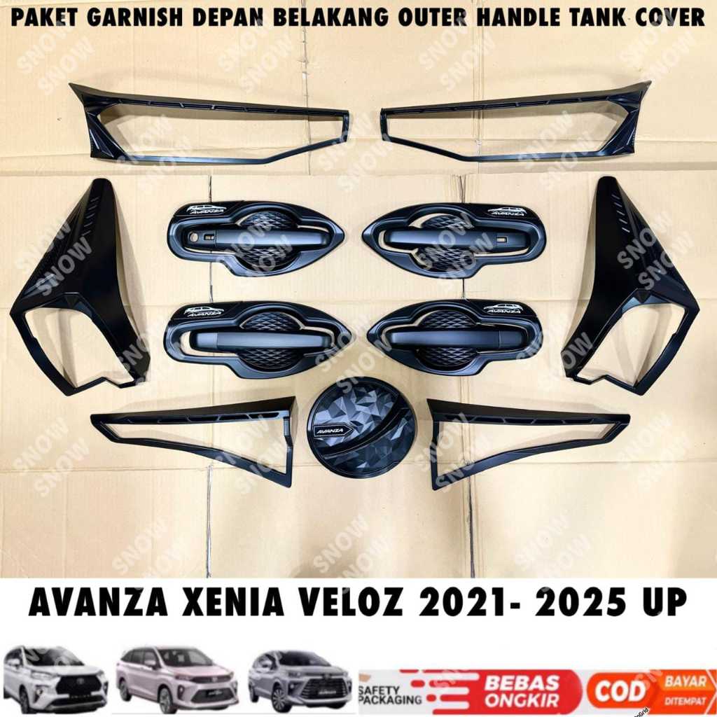 HITAM Package Garnish Front Rear Outer Handle Tank Cover Avanza Veloz ...