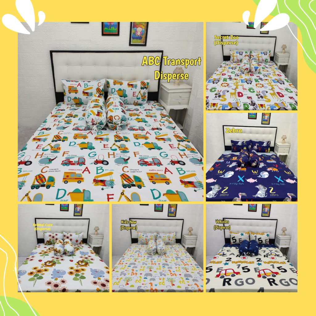 Bed Sheet with ABC Motifs, Numbers, Letters, Animals, Children's ...