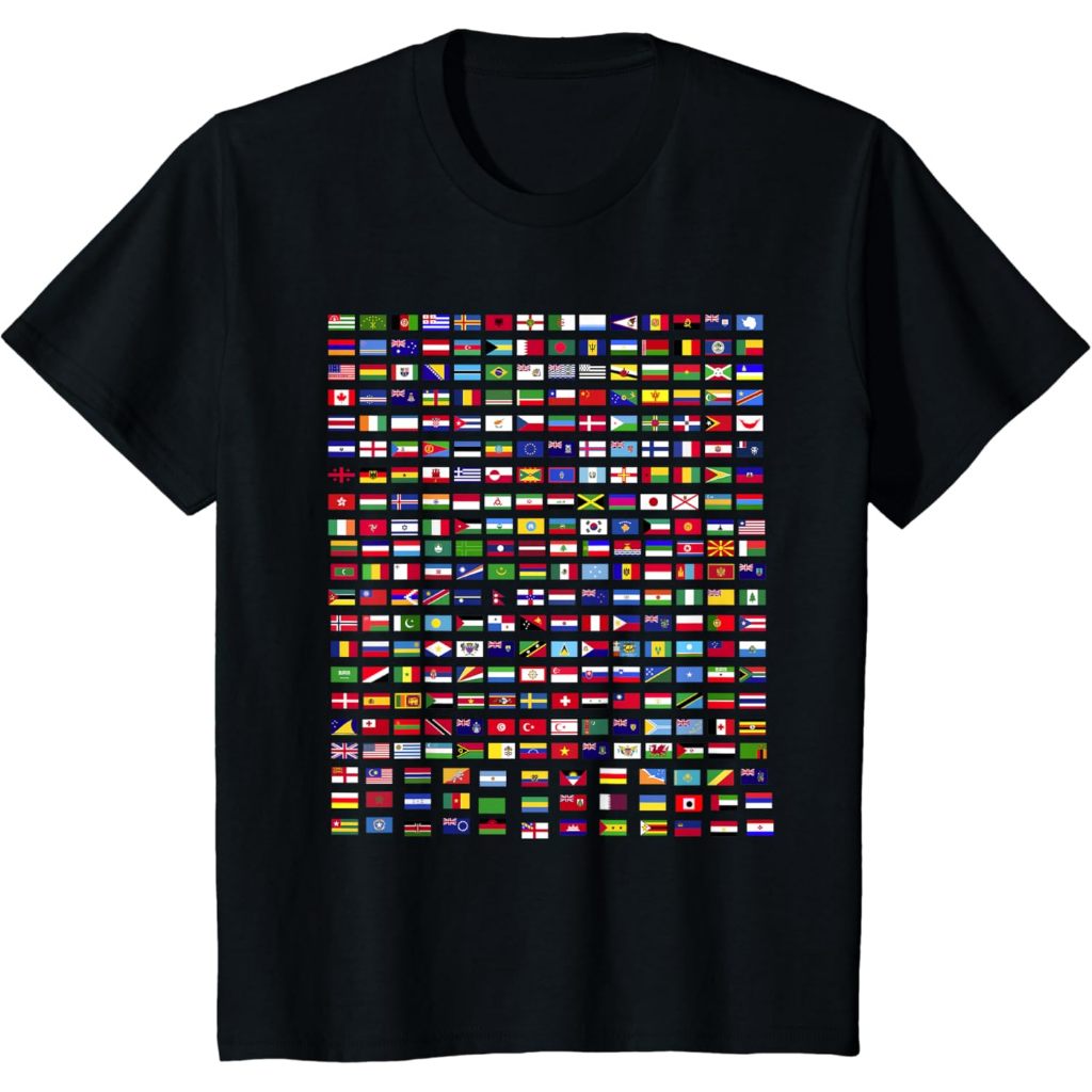 Flags of the Countries of the World 287 Flag International T-Shirt ...