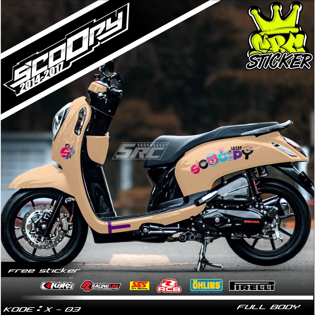 Old Honda Scoopy Fi Motorcycle Full Body Decal Sticker 2014 2015 2016 ...