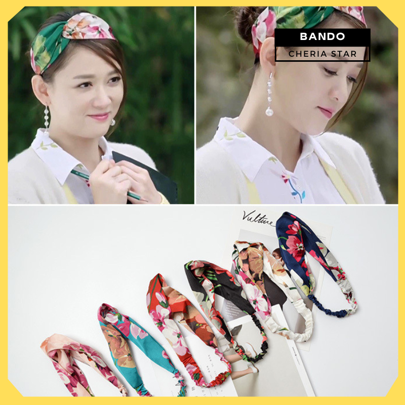 RECENT KOREAN HEADBANDS WITH FLOWER MOTIF BENDO ADULT WOMEN'S HAIR TIE ...