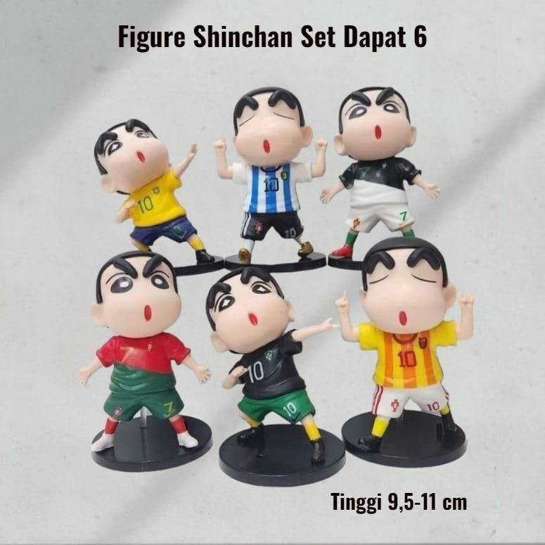 Cartoon Shinchan Figure Display Set of 6 - Shinchan Football Shirt ...