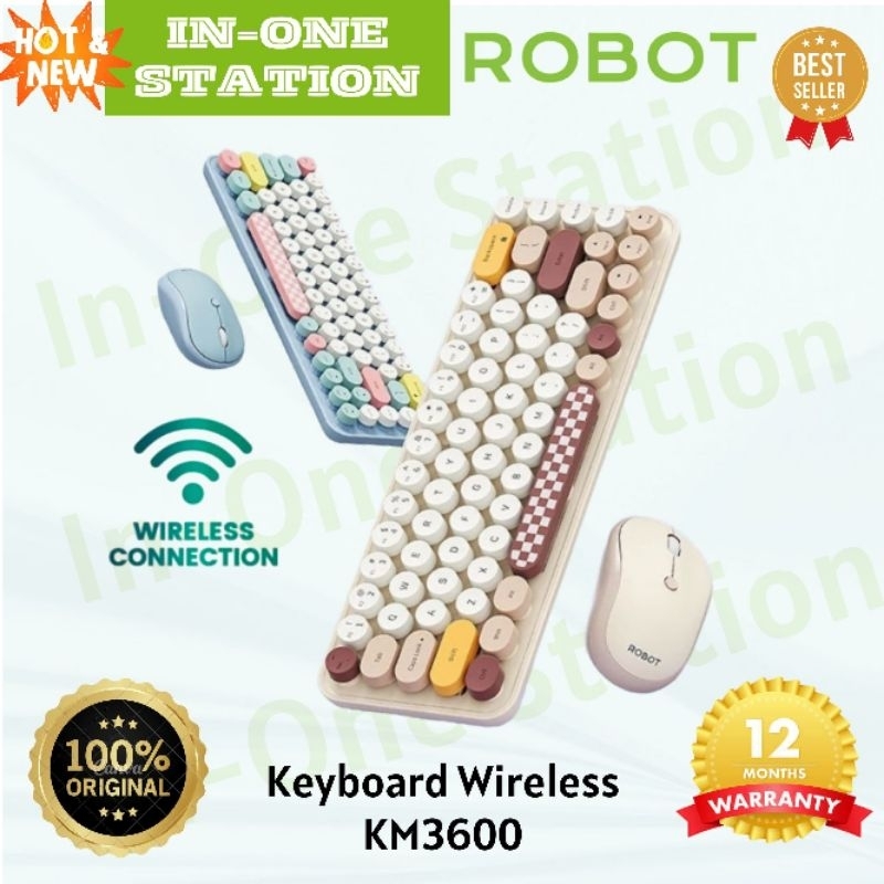 Robot Wireless Keyboard Mouse COMBO KM3600 Rice White - Official ...