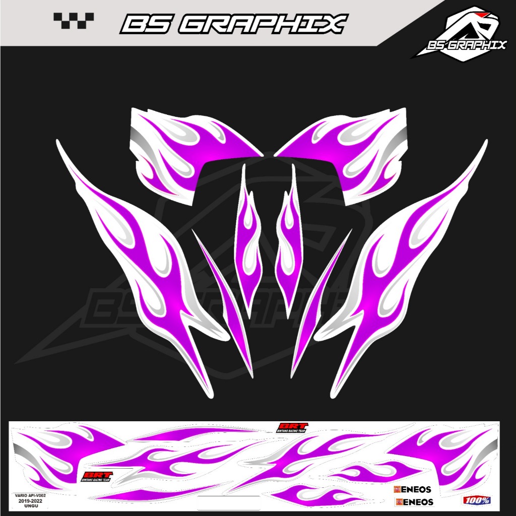 STRIPING STICKER VINYL VARIO 2018 - 2020 FIRE MOTIF CODE V002 / STICKER ...