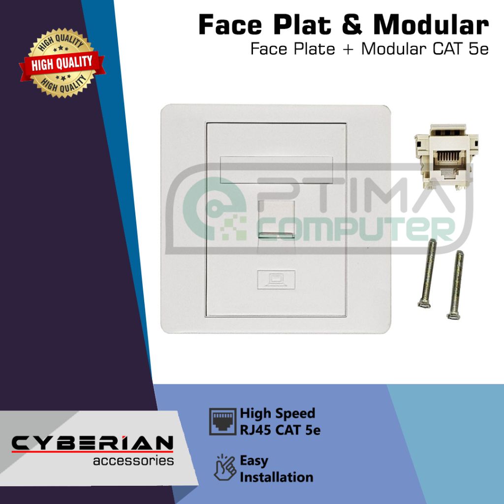 Rj45 + Modular CAT 5e Faceplate | Shopee Philippines