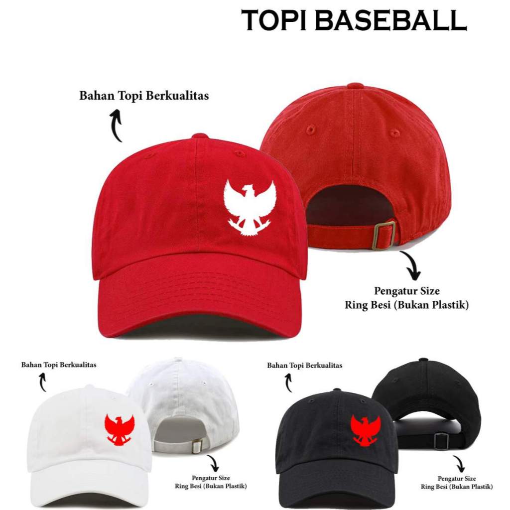 Plain Garuda Indonesia Emblem Screen Printed Baseball Cap for ...