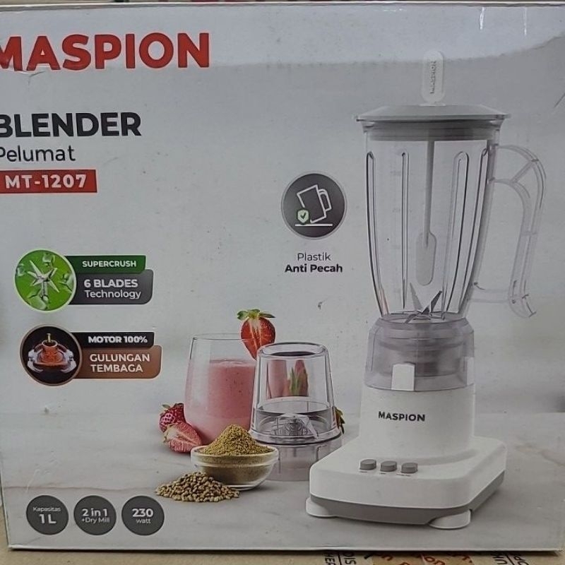 Maspion MT-1207 Blender / Lubricating Blender With Dry Miller | Shopee Philippines