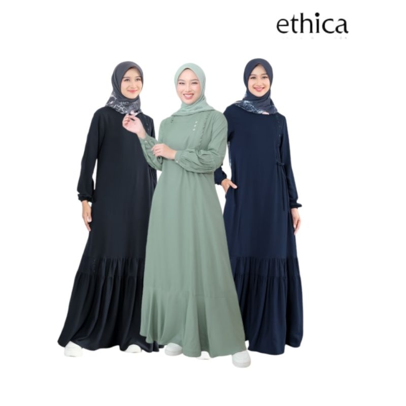 HITAM Latest Gamis Hanami 15 Sage Green and Hanami 16 Black Navy ...