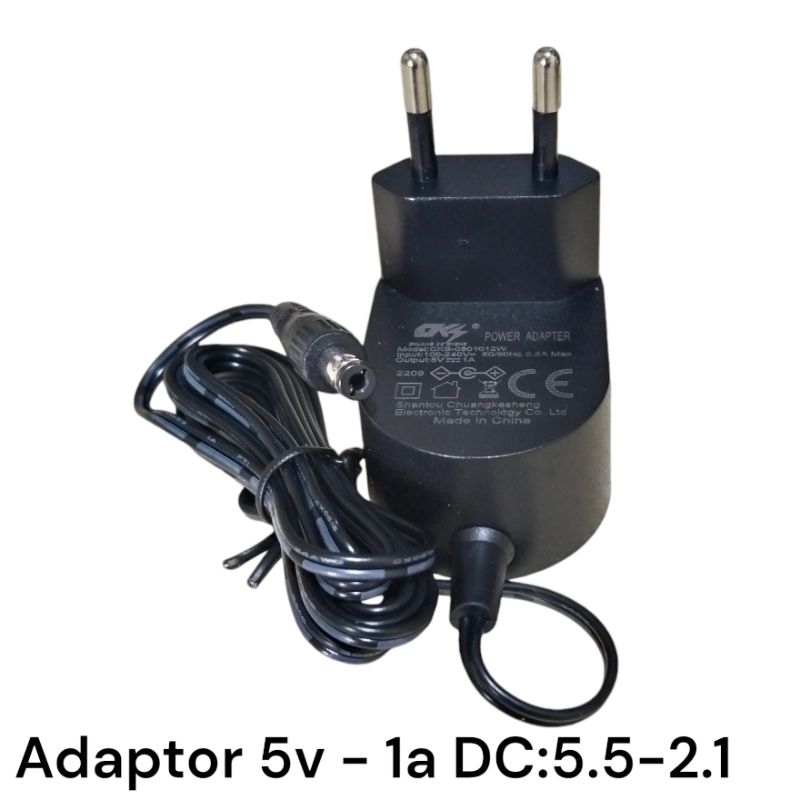 Adapter 5v 1a (DC: 5.5 - 2.1) Adapter 5 Volt 1 Ampere DC Power Supply ...