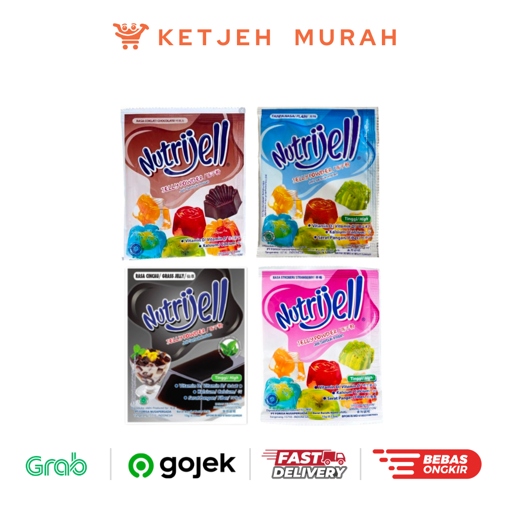 Nutrijell Jelly Powder Instant Plain / Chocolate / Grass Grass ...