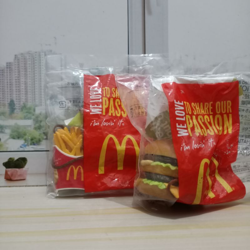 Mcdonalds Figure Happy Meal Food Straps Burger & French Fries Vintage ...